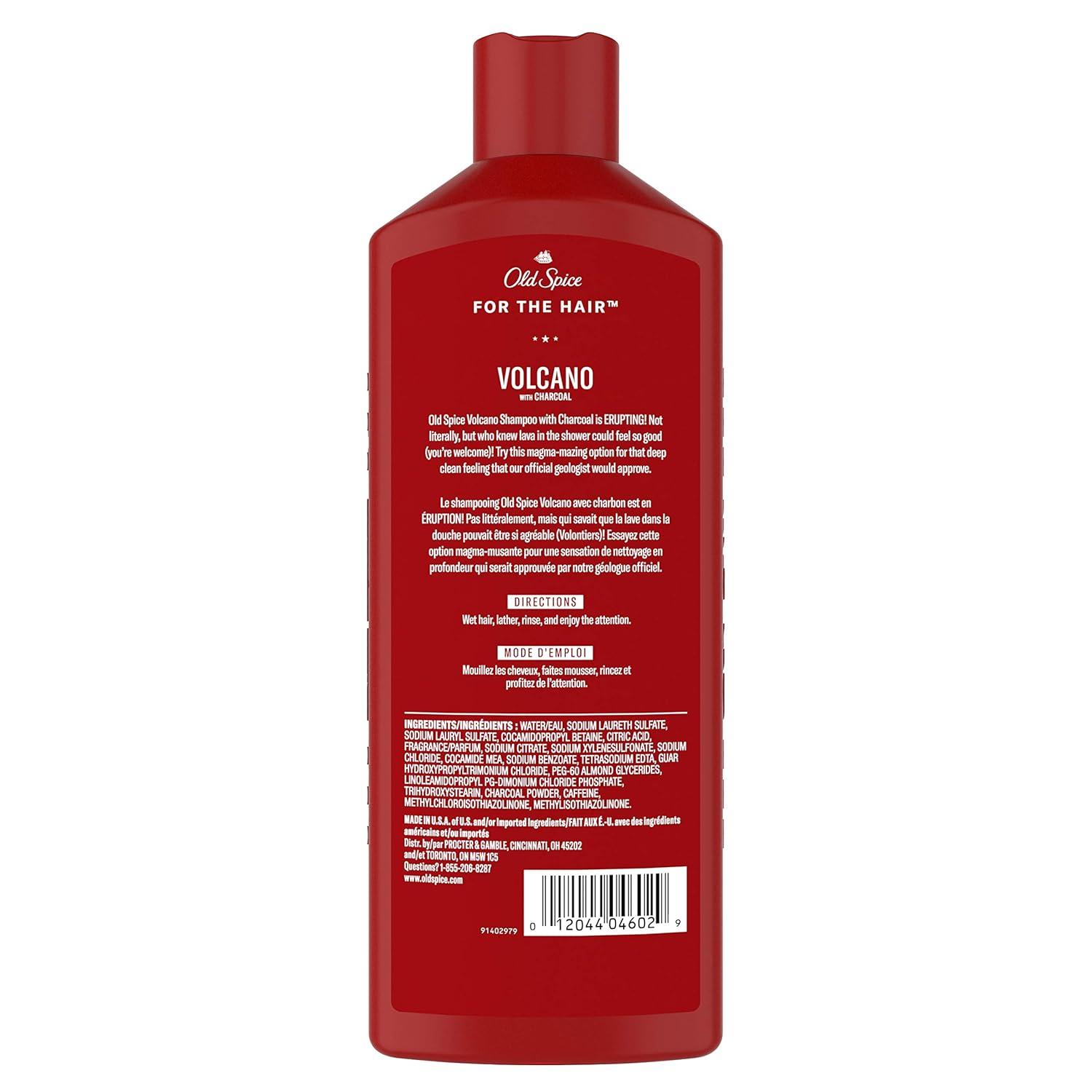 Old Spice Volcano with Charcoal Shampoo - Refreshing Clean for All Hair ...