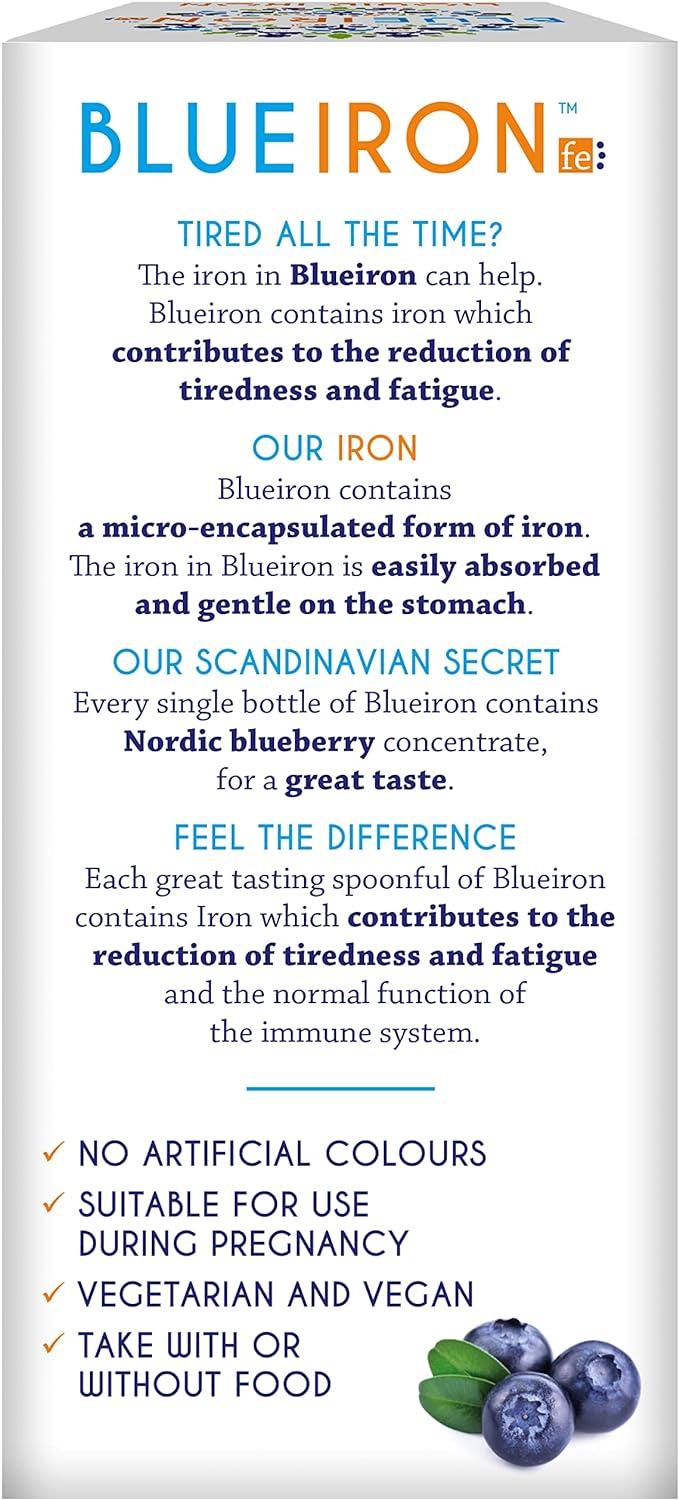 Blueiron Liquid Iron Supplement with Nordic Blueberries | 250ml | Vegan ...