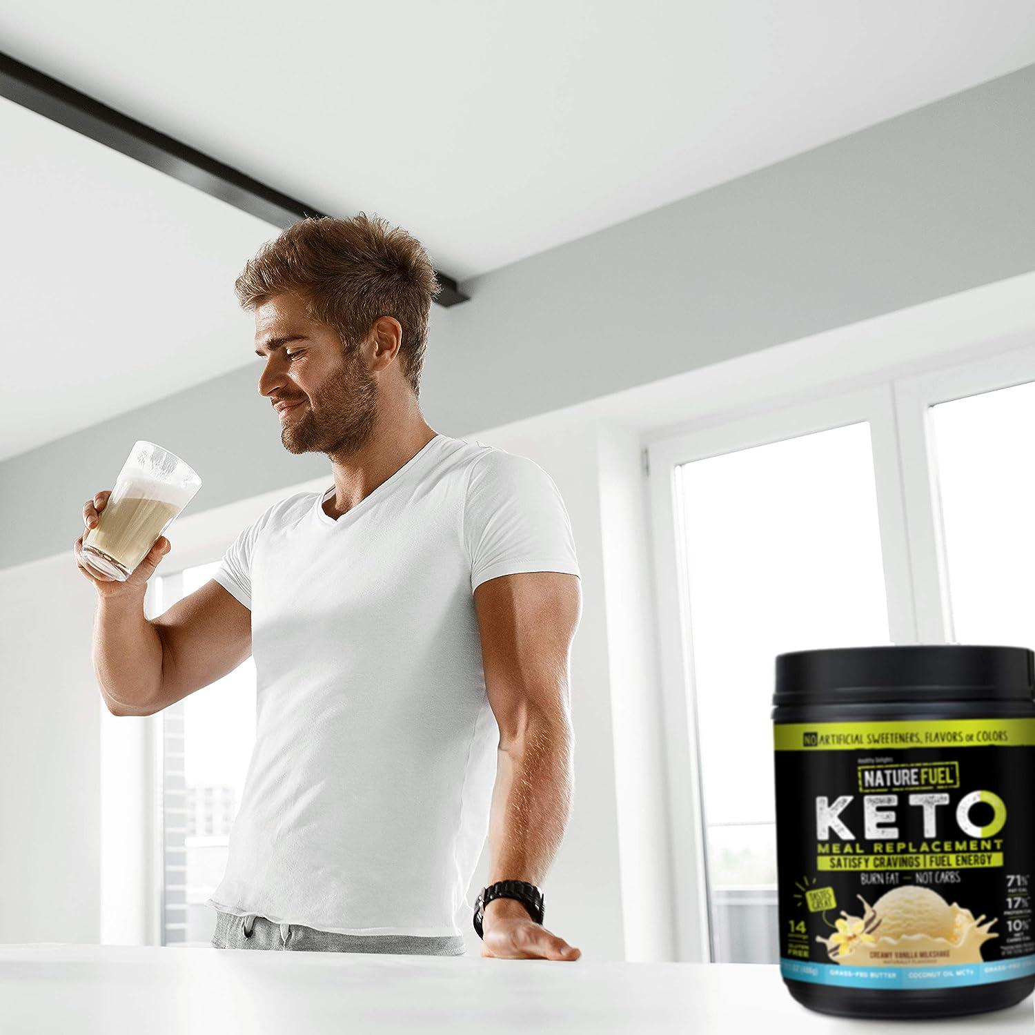Nature Fuel Keto Meal Replacement Powder - Gluten Free with Coconut Oil ...