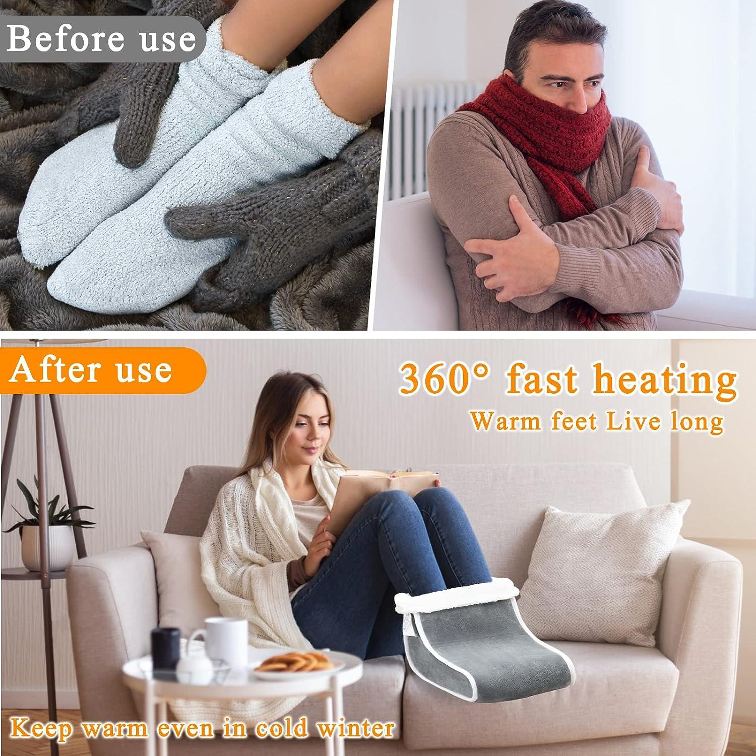 Foot Warmer - Double-Side Heating Electric Heated Foot Warmers for Men ...