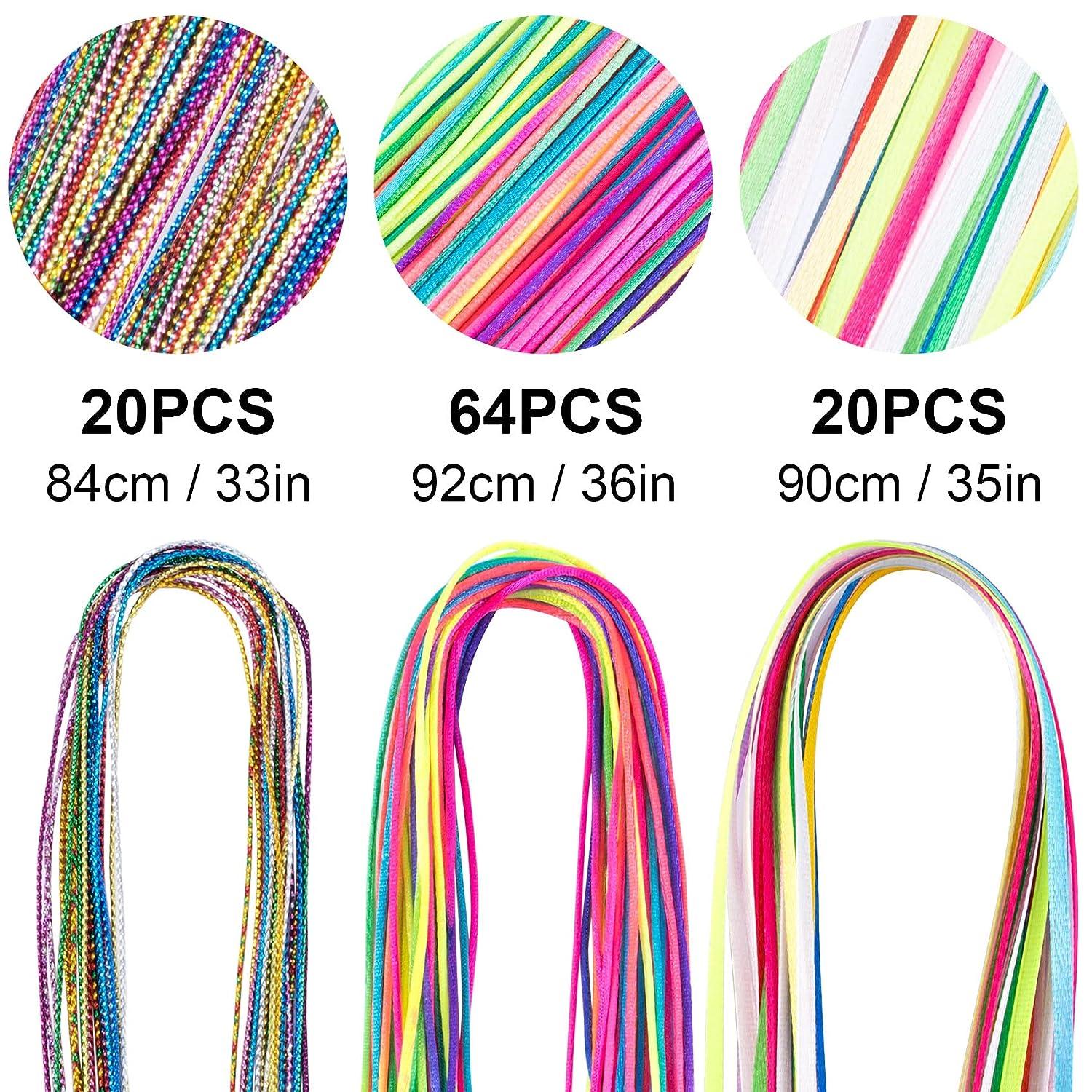 HINZIC 104pcs Gradient Color Hair Braids Wrap String for DIY African ...