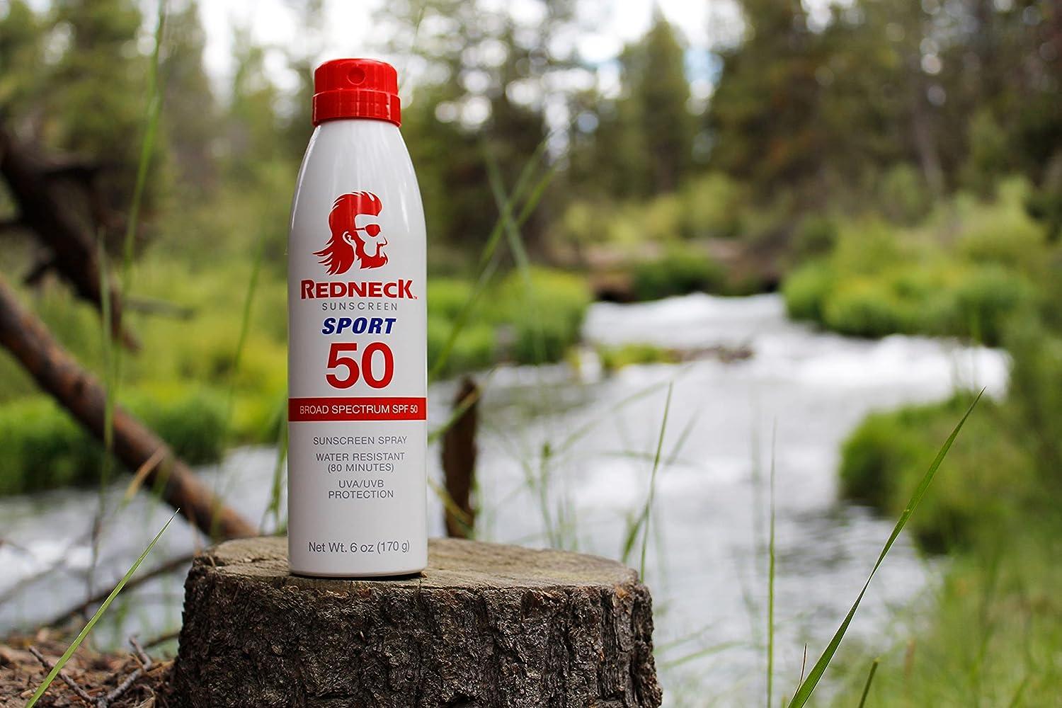Redneck Sunscreen 6 Oz SPF 50 Sport Spray - Water/Sweat Resistant, Reef ...