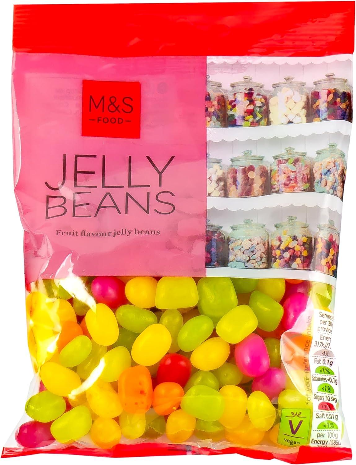 M&S Jelly Beans Fruit Flavour Jelly Bean Sweets Vegan - Set of 3 x 180g ...