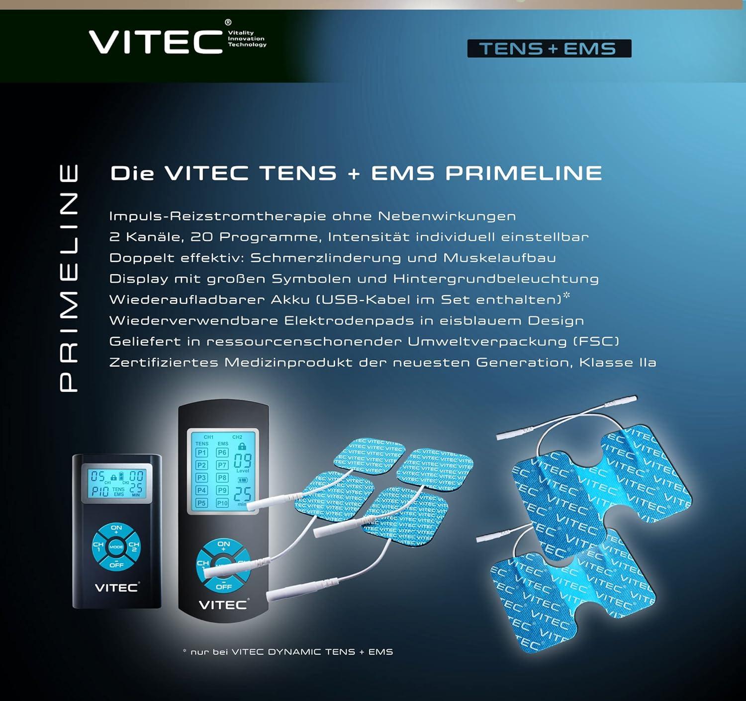 VITEC 2 Adhesive Electrode Patches for TENS & EMS - 13x9 cm Trainer ...