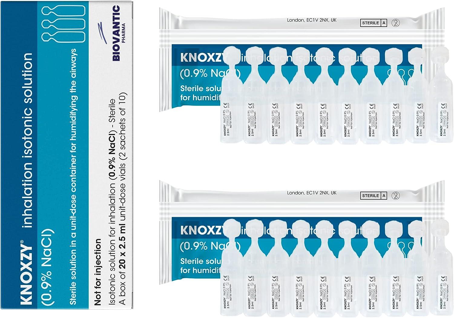 KNOXZY Isotonic 0.9% Sodium Chloride Inhalation Saline Solution - 20 x ...