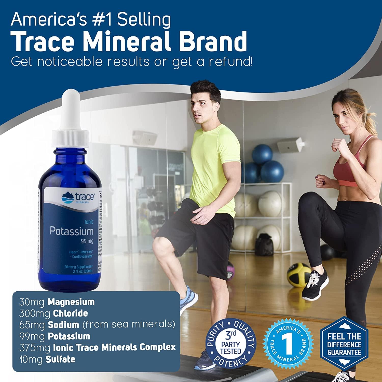 Trace Minerals Liquid Ionic Potassium Supplement - 2 oz | Non-GMO, 72 ...
