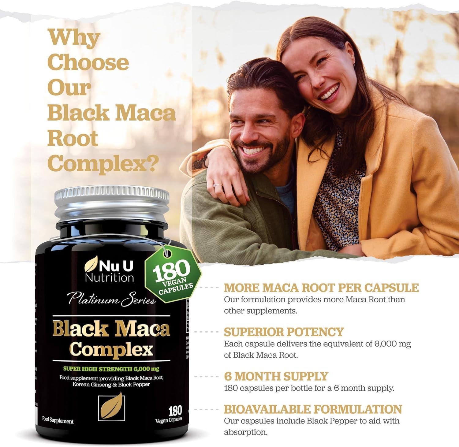 Maca Root 6000mg High Strength Complex with Peruvian Maca, Ginseng & Black Pepper - 180 Vegan ...