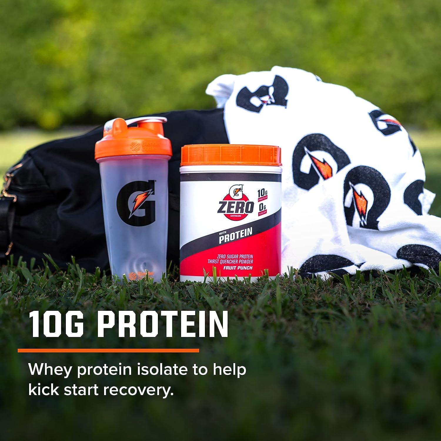 Gatorade Zero Protein Powder 10g Whey Isolate Electrolytes Fruit Punch ...