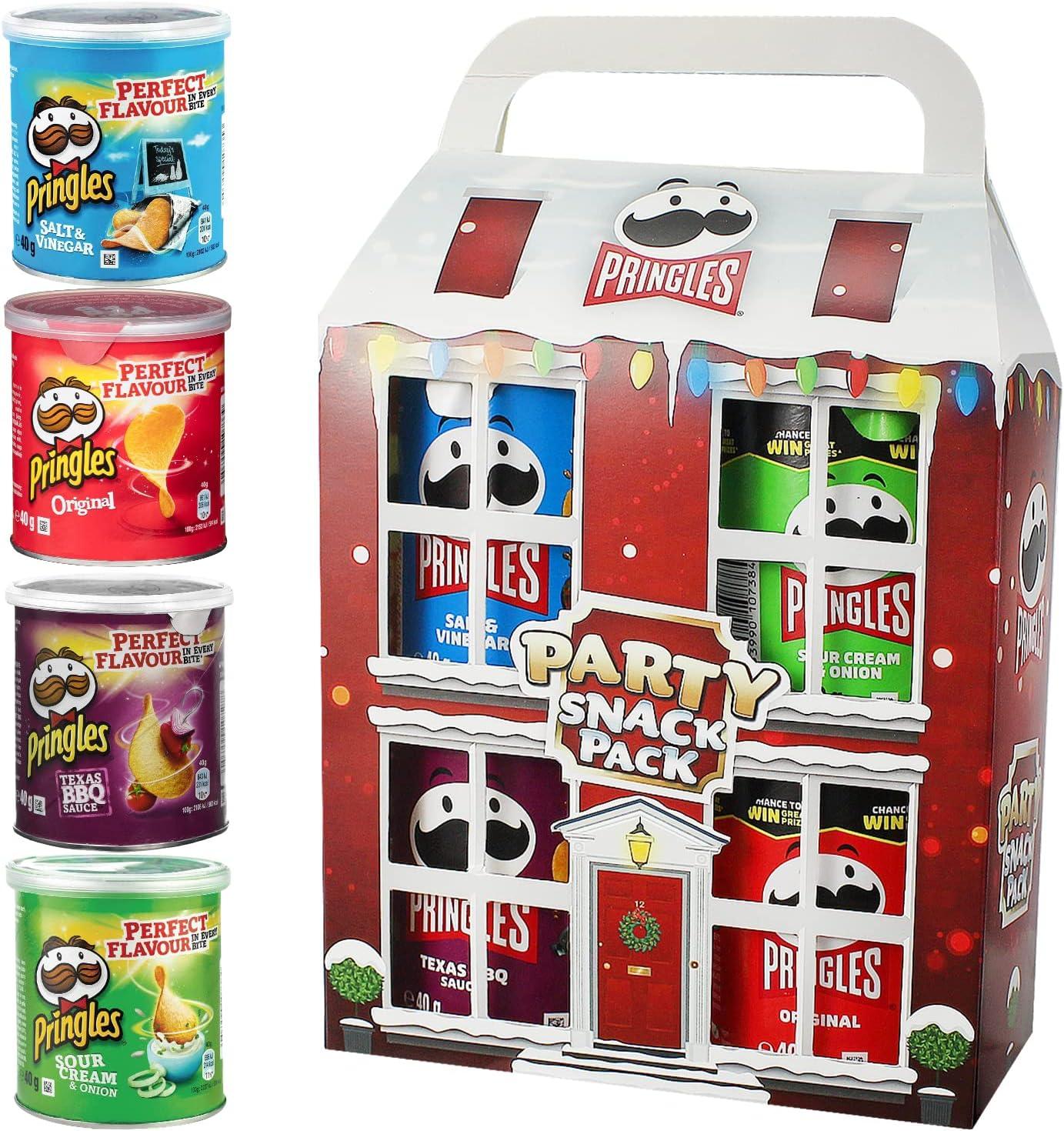 Pringles Christmas Party Snack Pack - 4 x40g Unique Flavour Tubs for ...