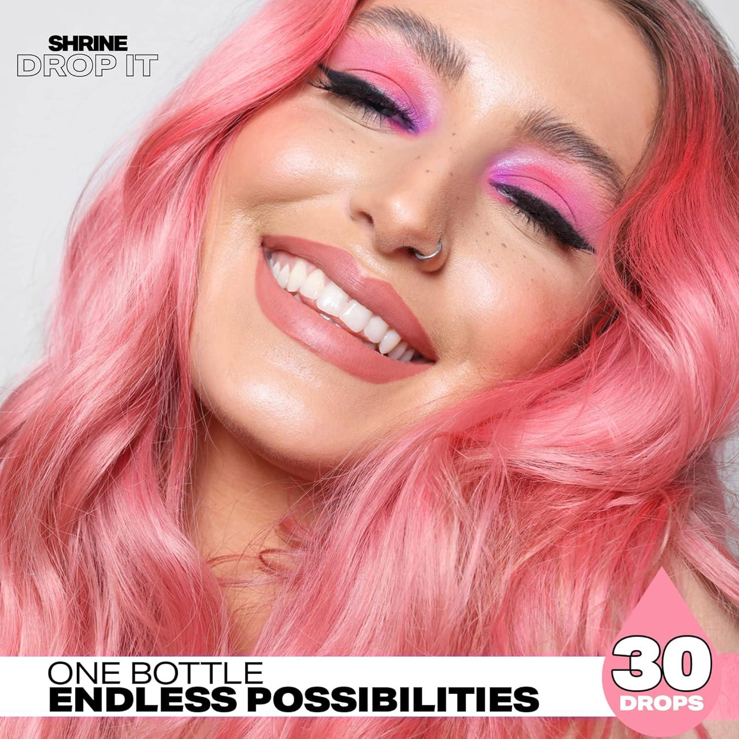 SHRINE Drop It Semi-Permanent Hair Dye Drops Pink 20ml pink 20 ml (Pack ...
