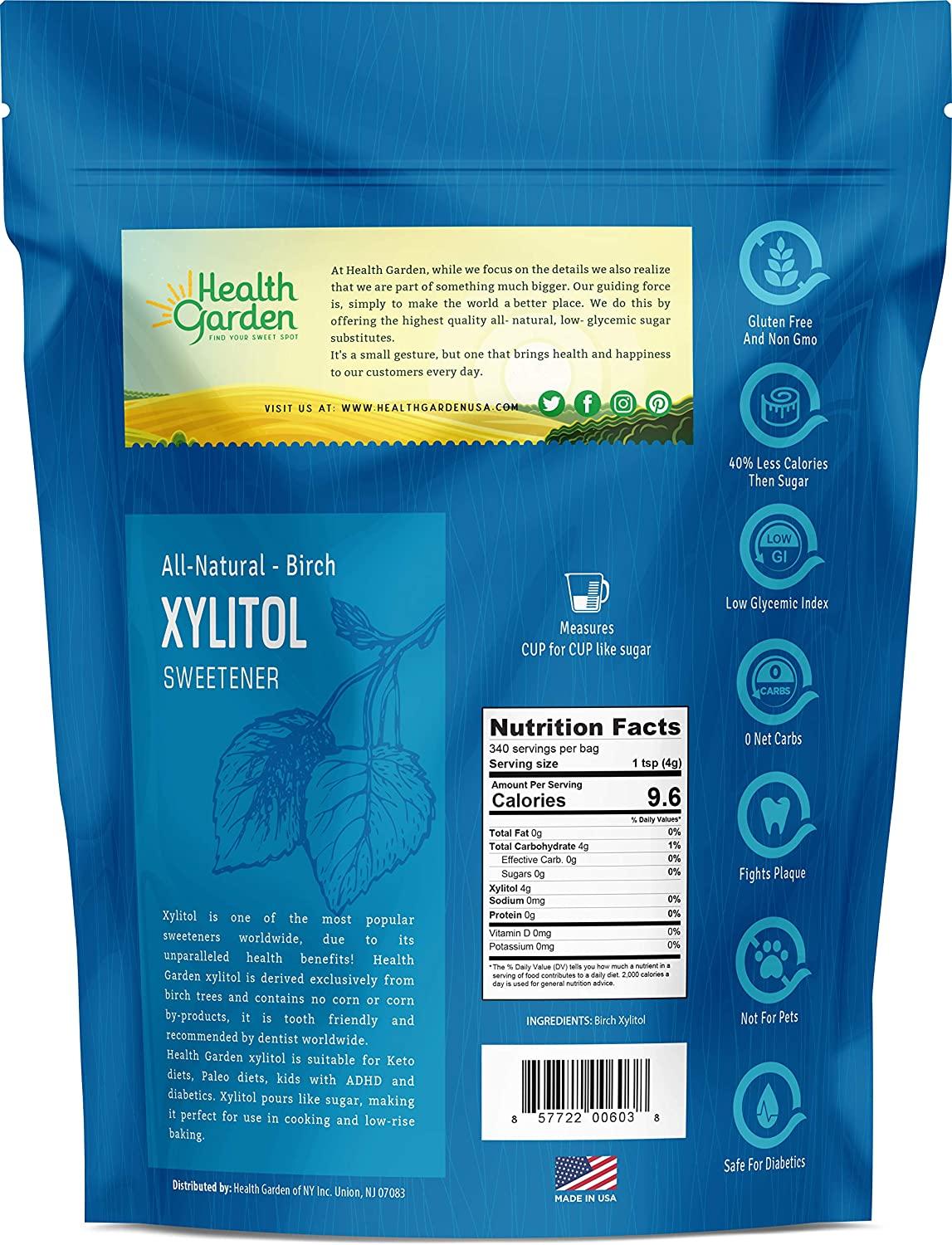 Health Garden Birch Xylitol Sweetener - Non GMO - Kosher - Made in USA ...