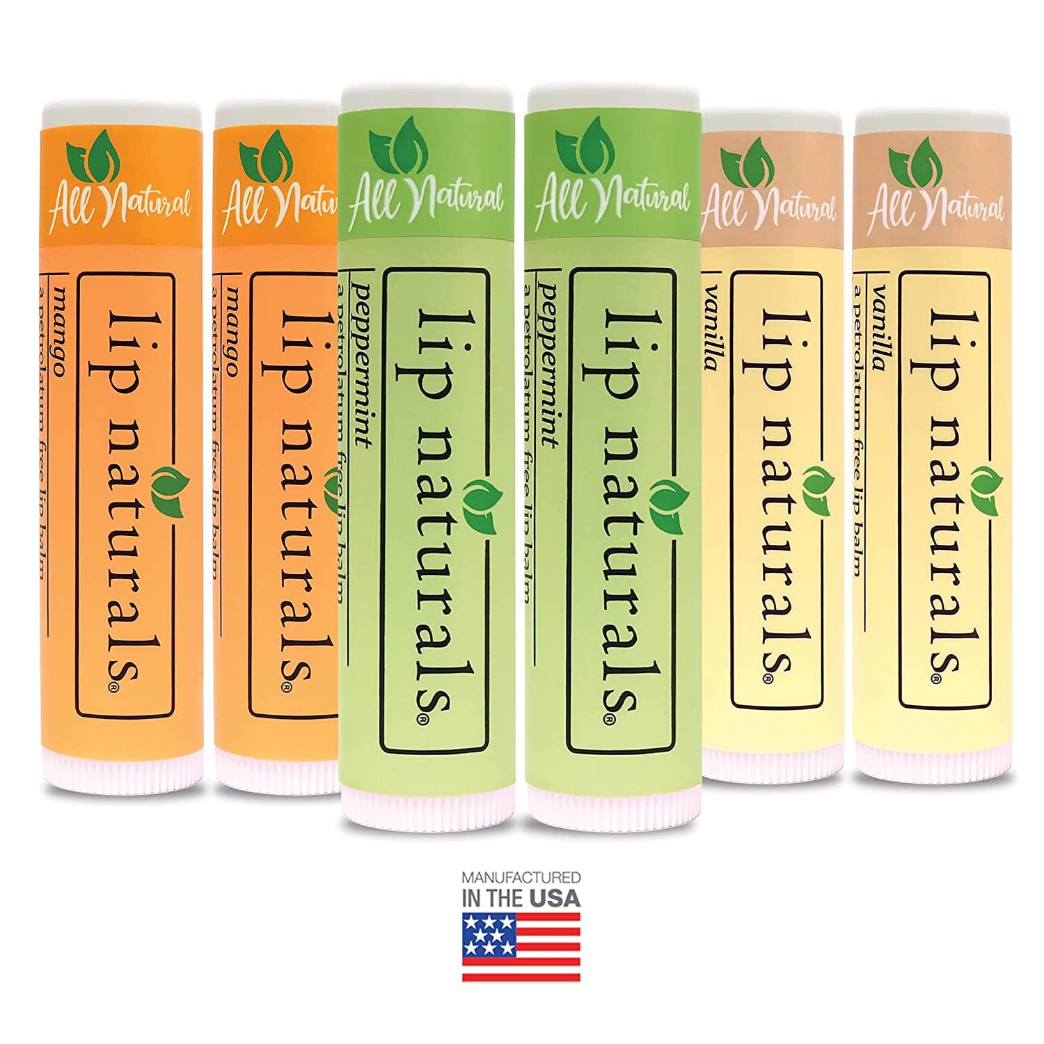 Lip Naturals All Natural Lip Balm 6-Count Variety Pack - Mango ...