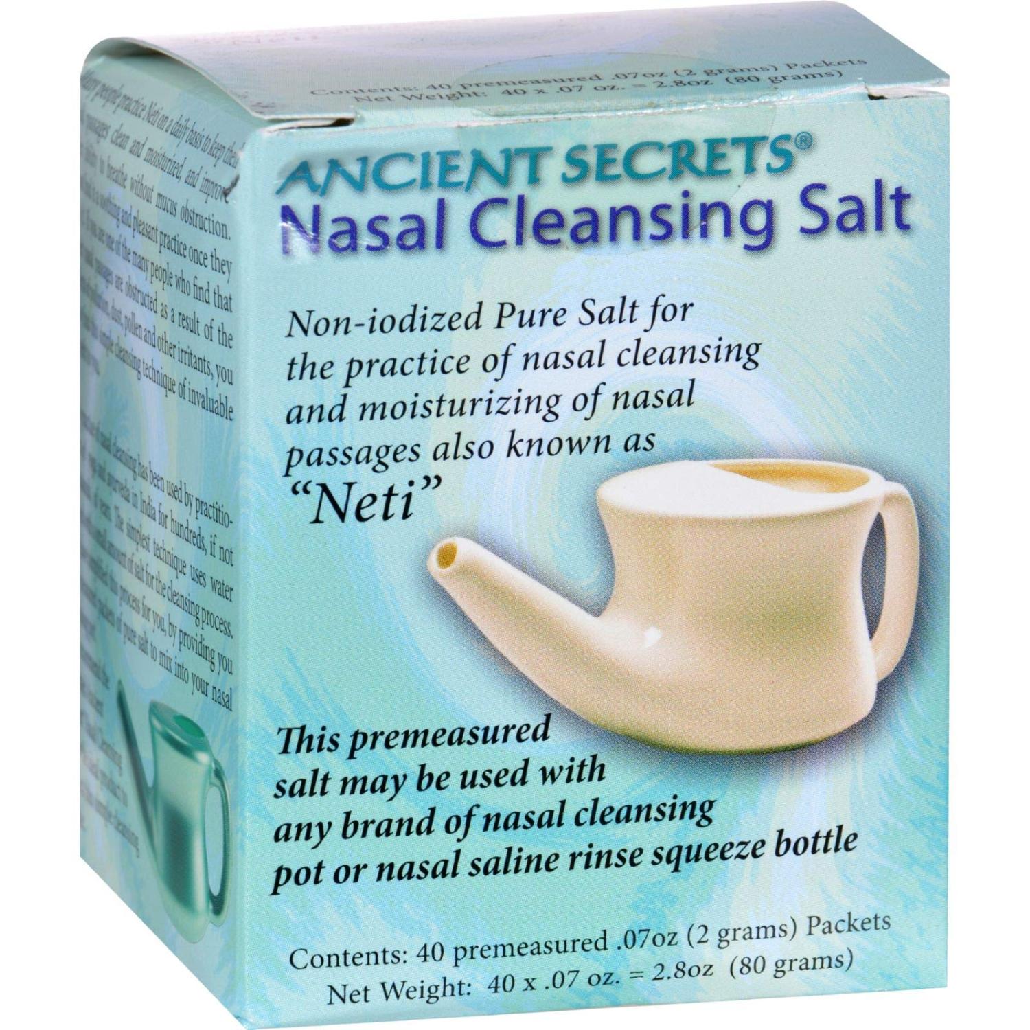 Ancient Secrets Nasal Cleansing Salt Packets - 40 Packets | Natural ...