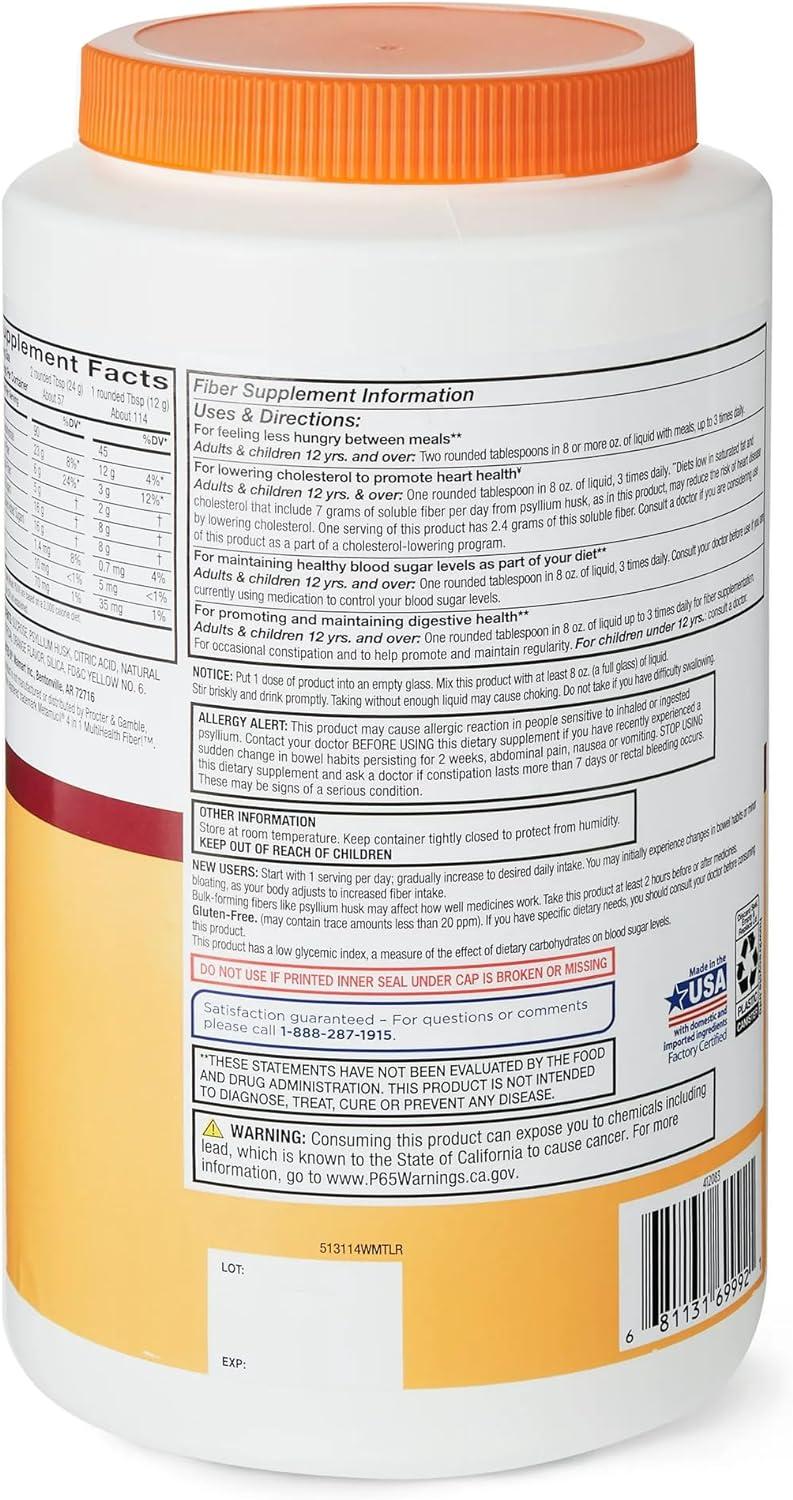 Equate Orange Fiber Therapy Laxative & Supplement 48.2 oz - Fast-Acting ...