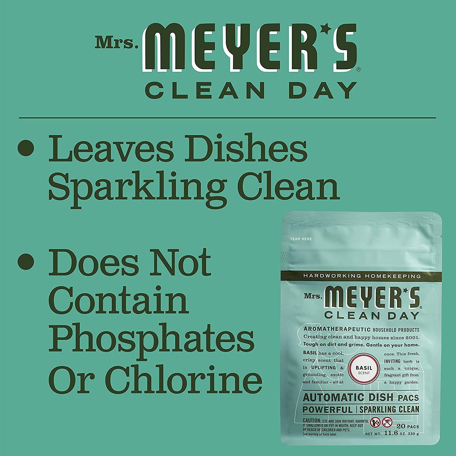 Mrs. Meyer's Automatic Dishwasher Pods - Basil Scent, 60 Count (Pack of ...