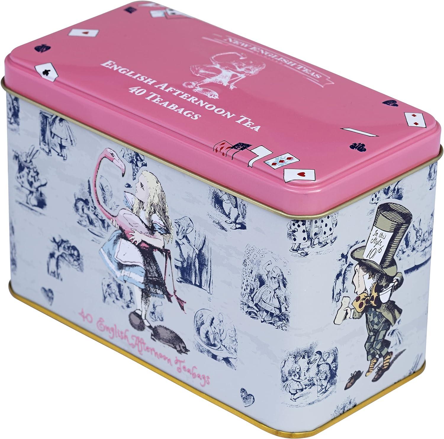 New English Teas Alice in Wonderland Pink Tea Caddy with 40 English ...