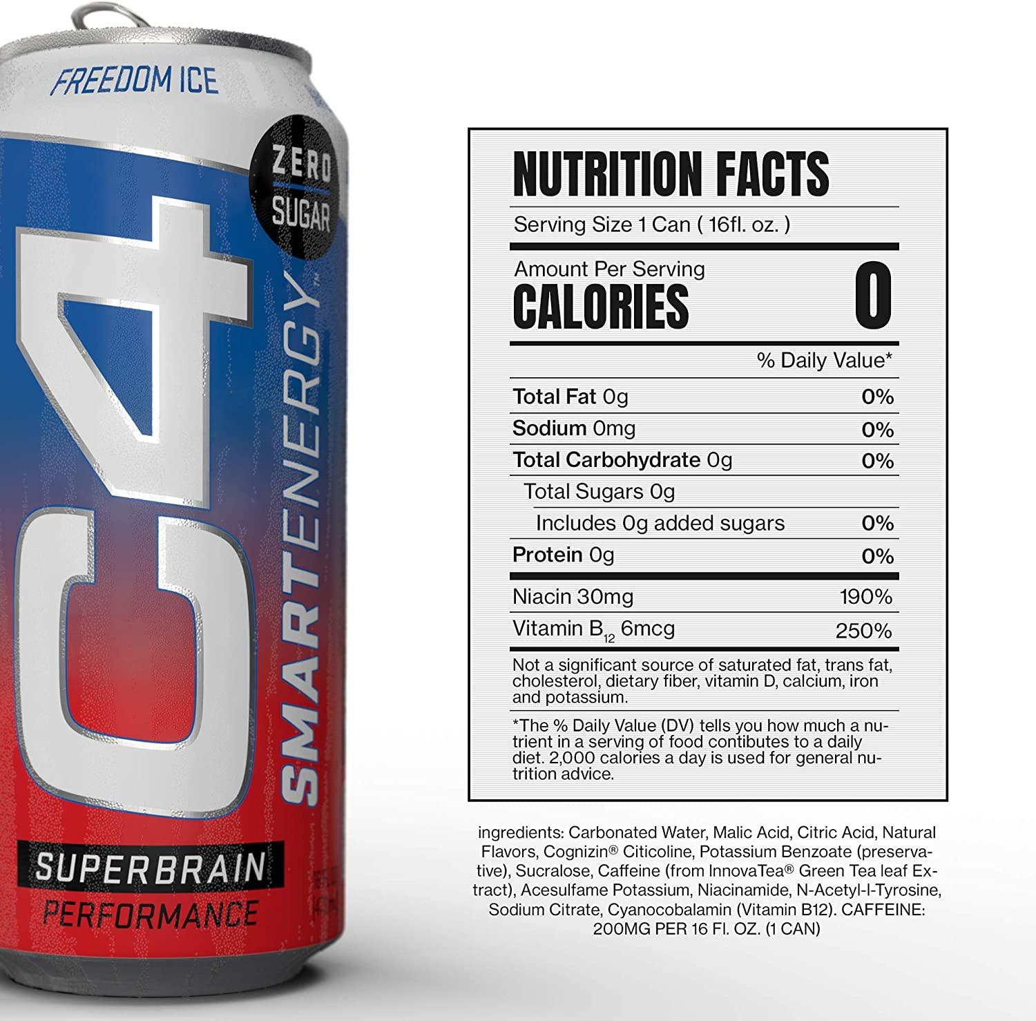 C4 Smart Energy Drink - Sugar Free Performance Fuel & Nootropic Brain ...