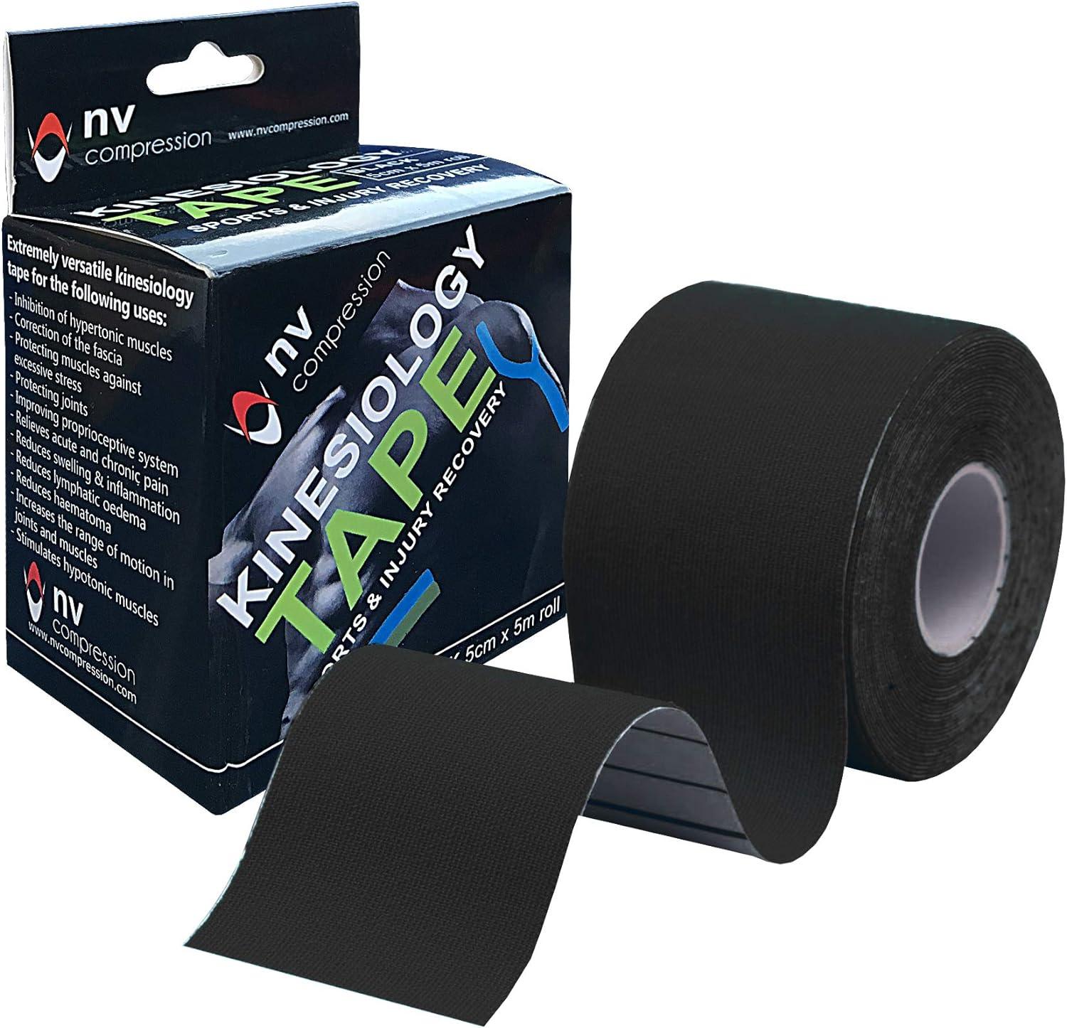 NV Compression Kinesiology Tape | 5m Roll - Elastic Muscle Support for ...
