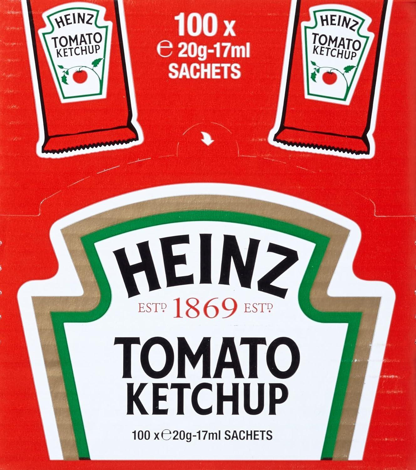 Heinz Tomato Ketchup Classic - Portion Bags 100 x 17ml - Buy Online for ...