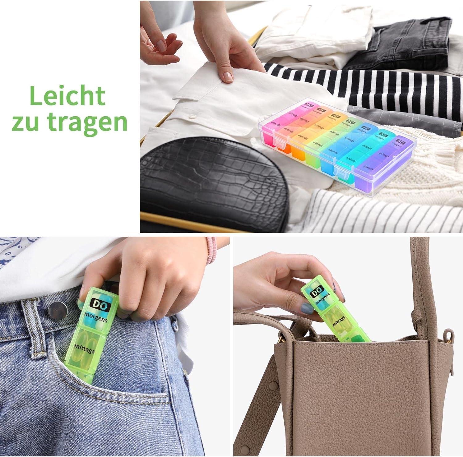 Weekly Pill Organizer - 7-Day Tablet & Medication Box with Large ...