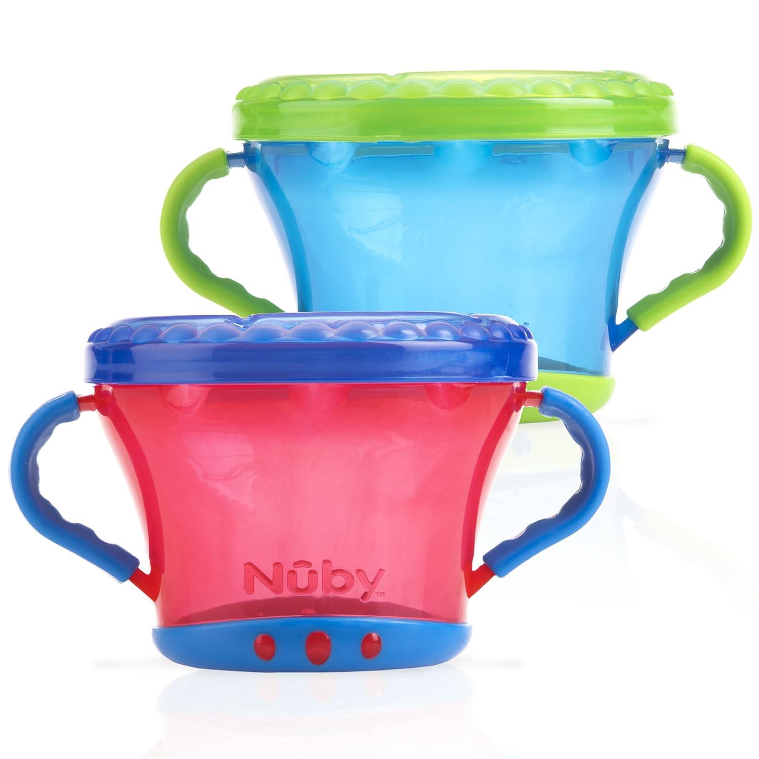 Nuby 2-Pack Snack Keepers Assorted Colors | Convenient Snack Storage ...