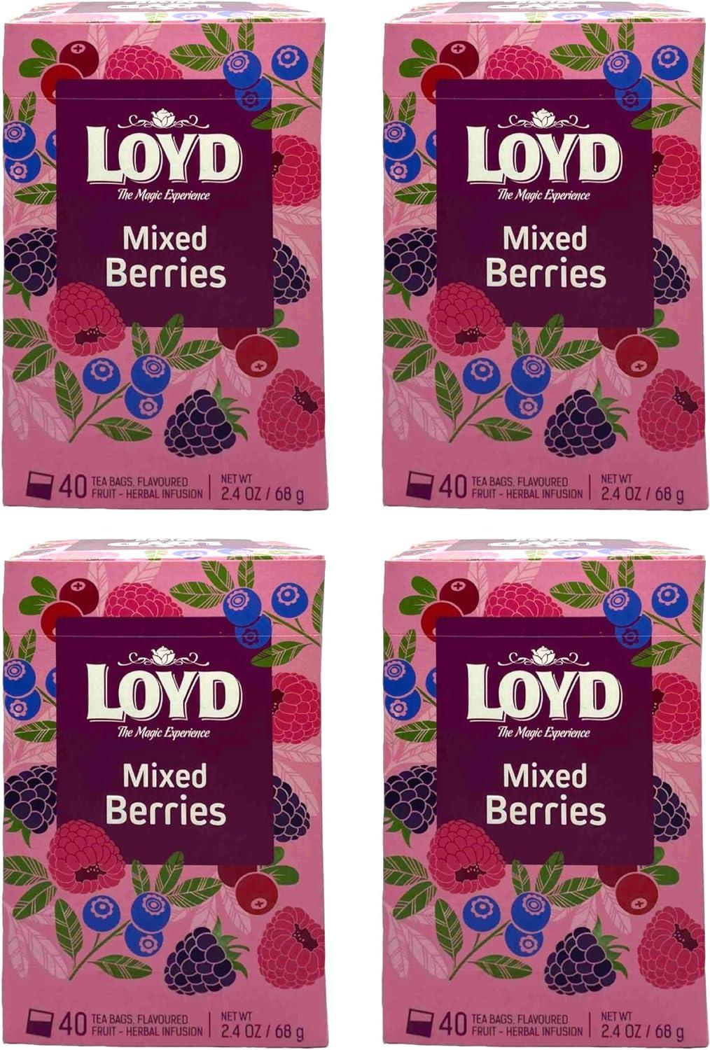 Loyd Tea 40 Teabag X4 Mixed Berries Flavour 160 Total Fruit Tea Drink ...