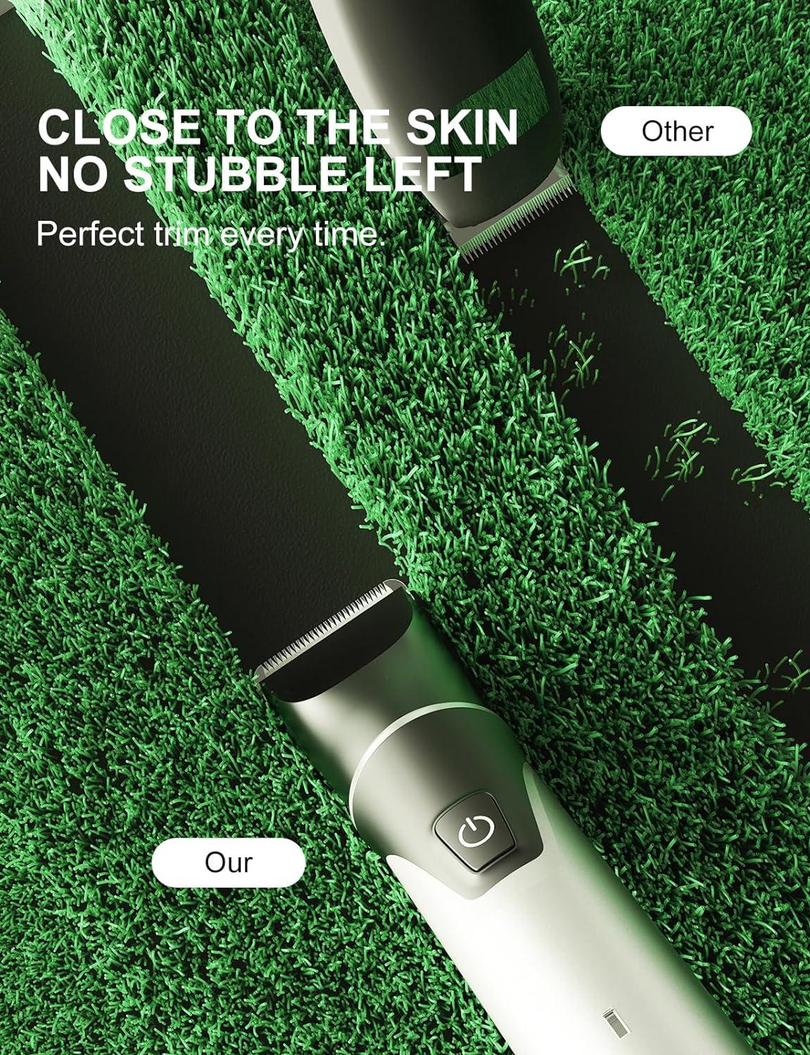 Men's Electric Body Hair Trimmer & Pubic Hair Groomer with Ceramic ...