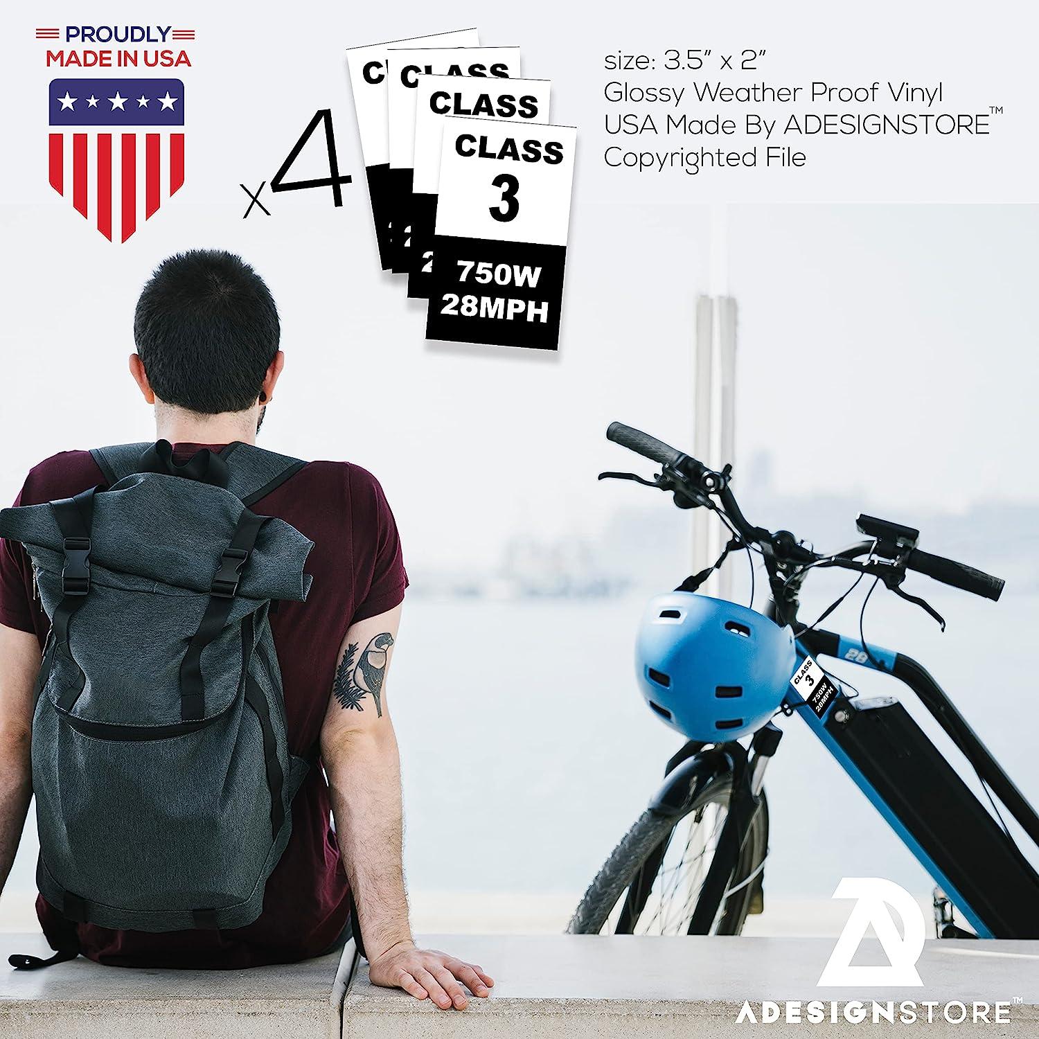 Class 3 Electric Bicycle Frame ID Stickers - 750W 28MPH Weatherproof ...