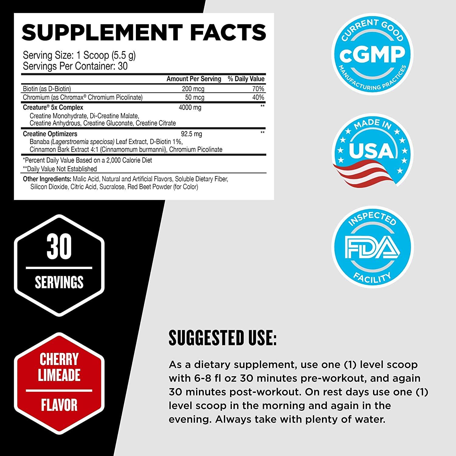 Beast Sports Nutrition Creature - Cherry Limeade (30 Servings) | 5 ...