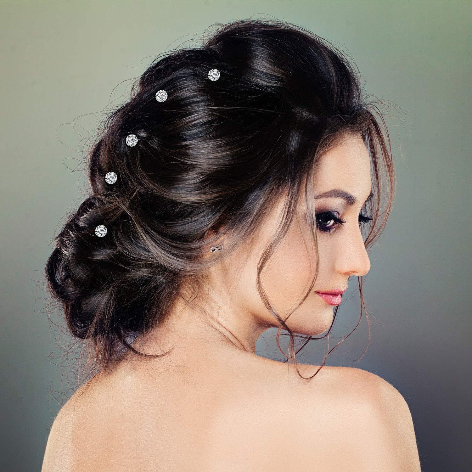 60-Piece Rhinestone Hair Pin Set - Spiral Twisters for Wedding, Prom ...