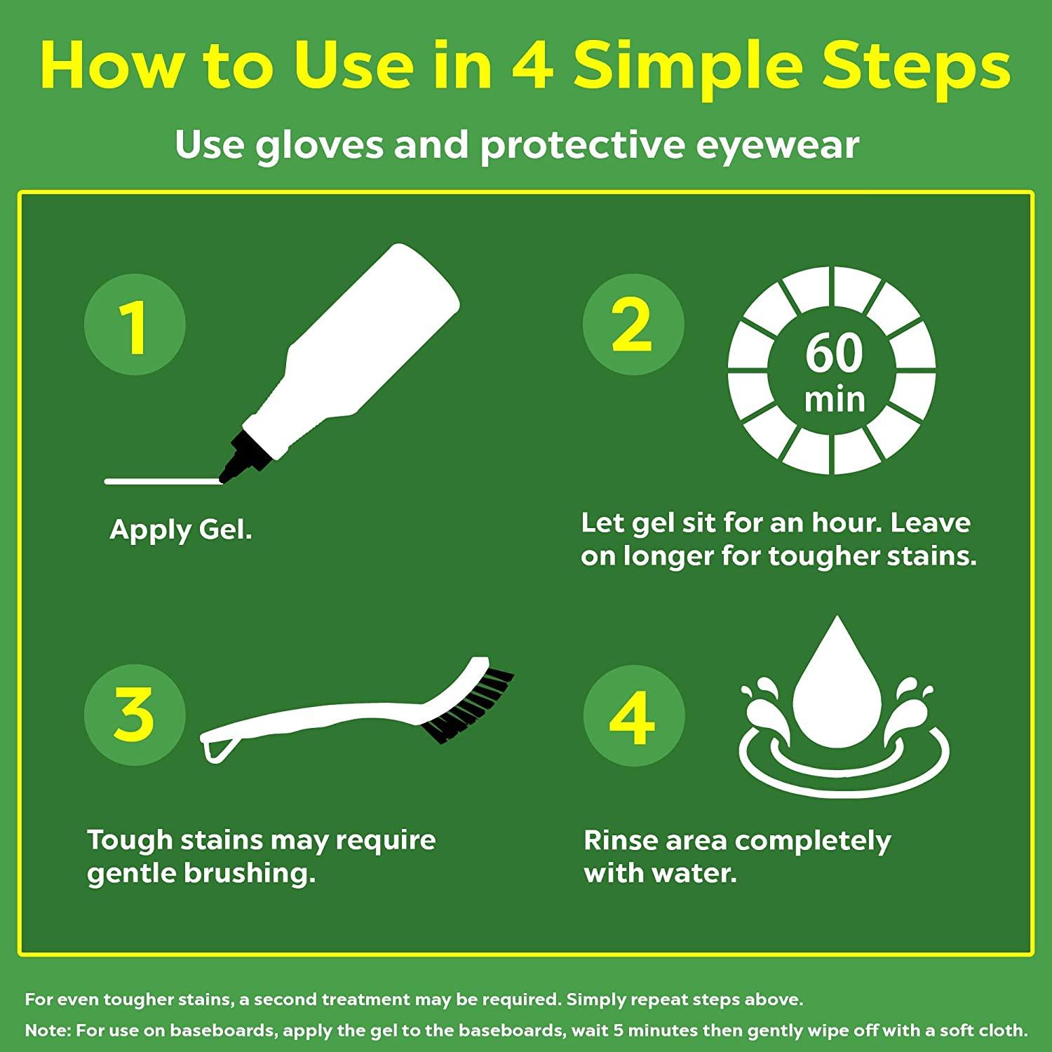Natural Grout Cleaning Gel - Non-Toxic, Bleach-Free, Plant Based ...