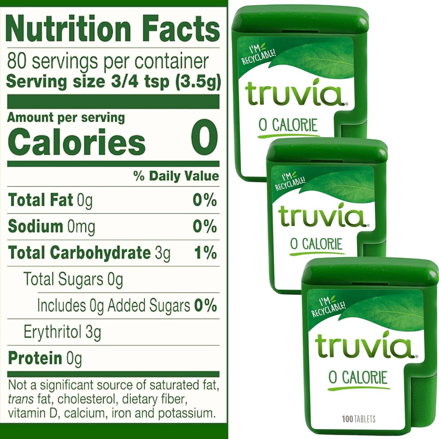 Stevia Sweetener Sugar Free Bundle with Truvia Tablets 3 x 100 pcs ...