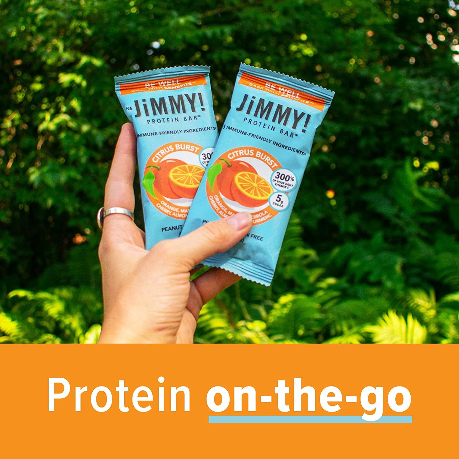JiMMY! Citrus Blast Protein Bars - 12 Count | Immune Support with ...