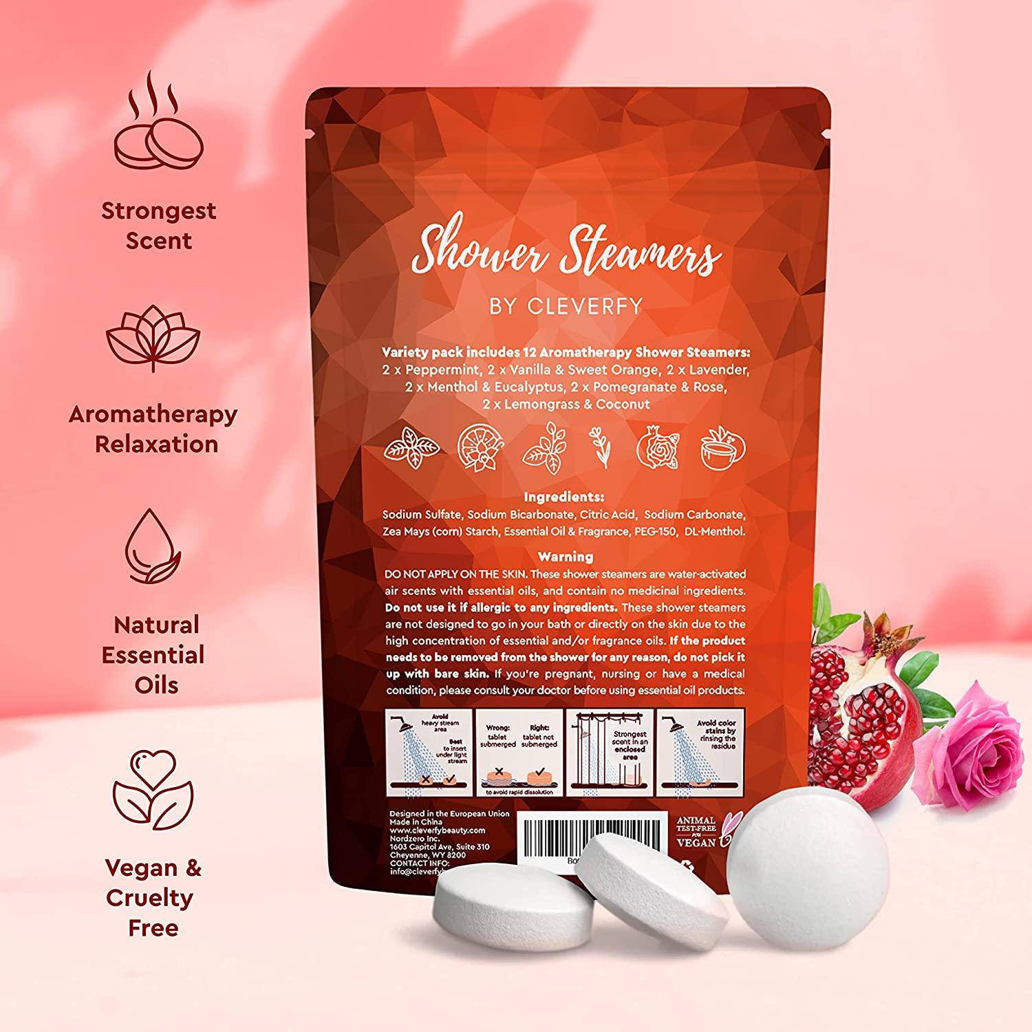 Cleverfy Shower Steamers - 12 Aromatherapy Shower Bombs with Essential ...