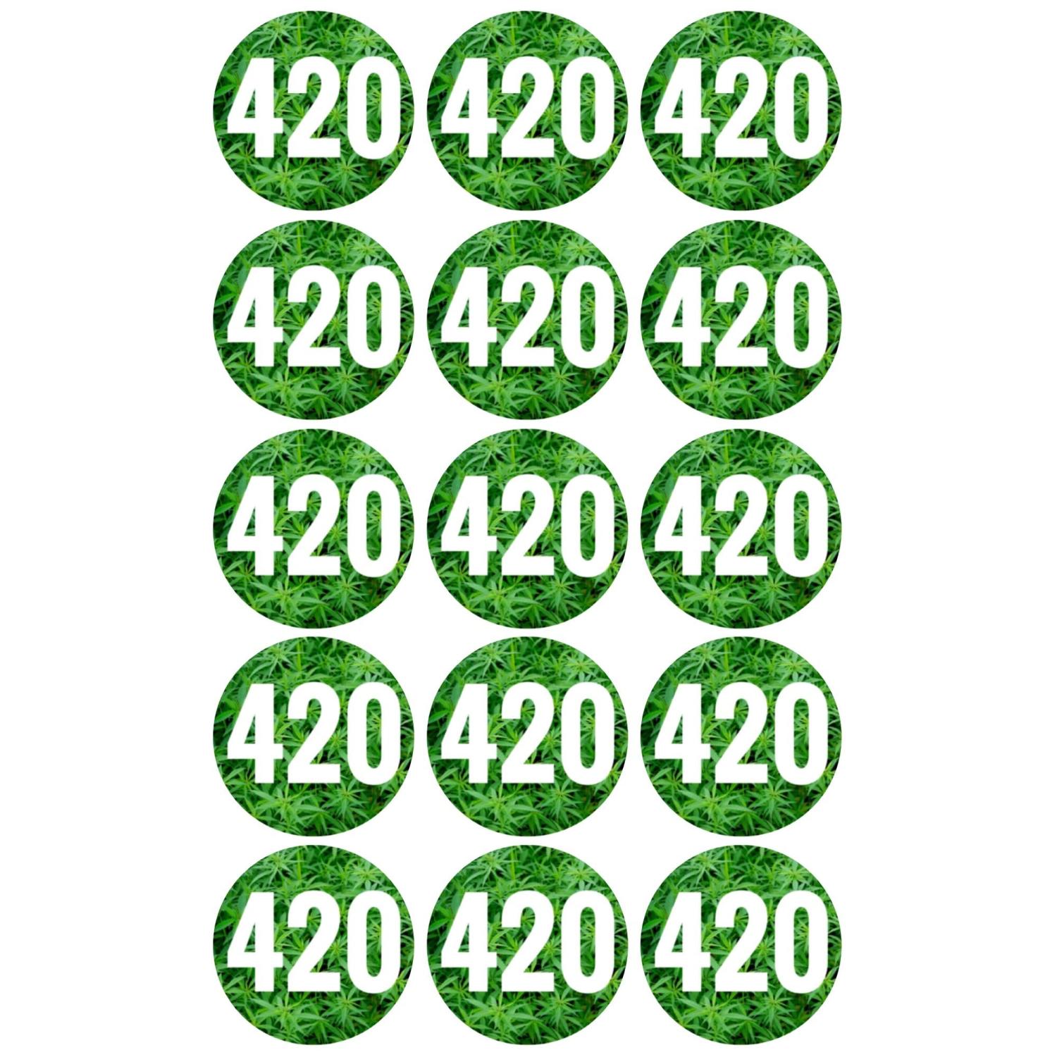 15 x 420 Weed Leaves Edible Wafer or Icing Cupcake Topper Fun Stoner ...