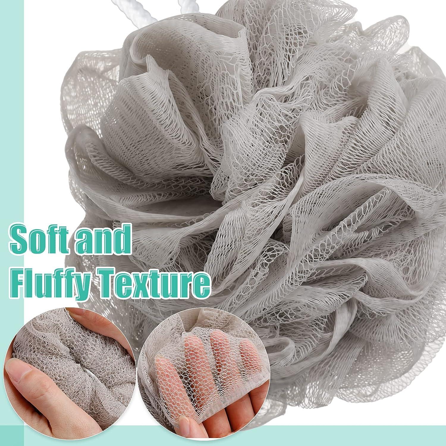 24 Pcs Bamboo Charcoal Loofah Shower Sponges - Large Mesh Bath Puffs ...