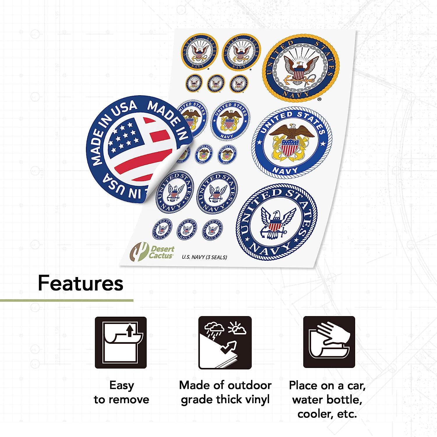 US Navy Emblem Logo Sticker Set - Officially Licensed Vinyl Decal for ...