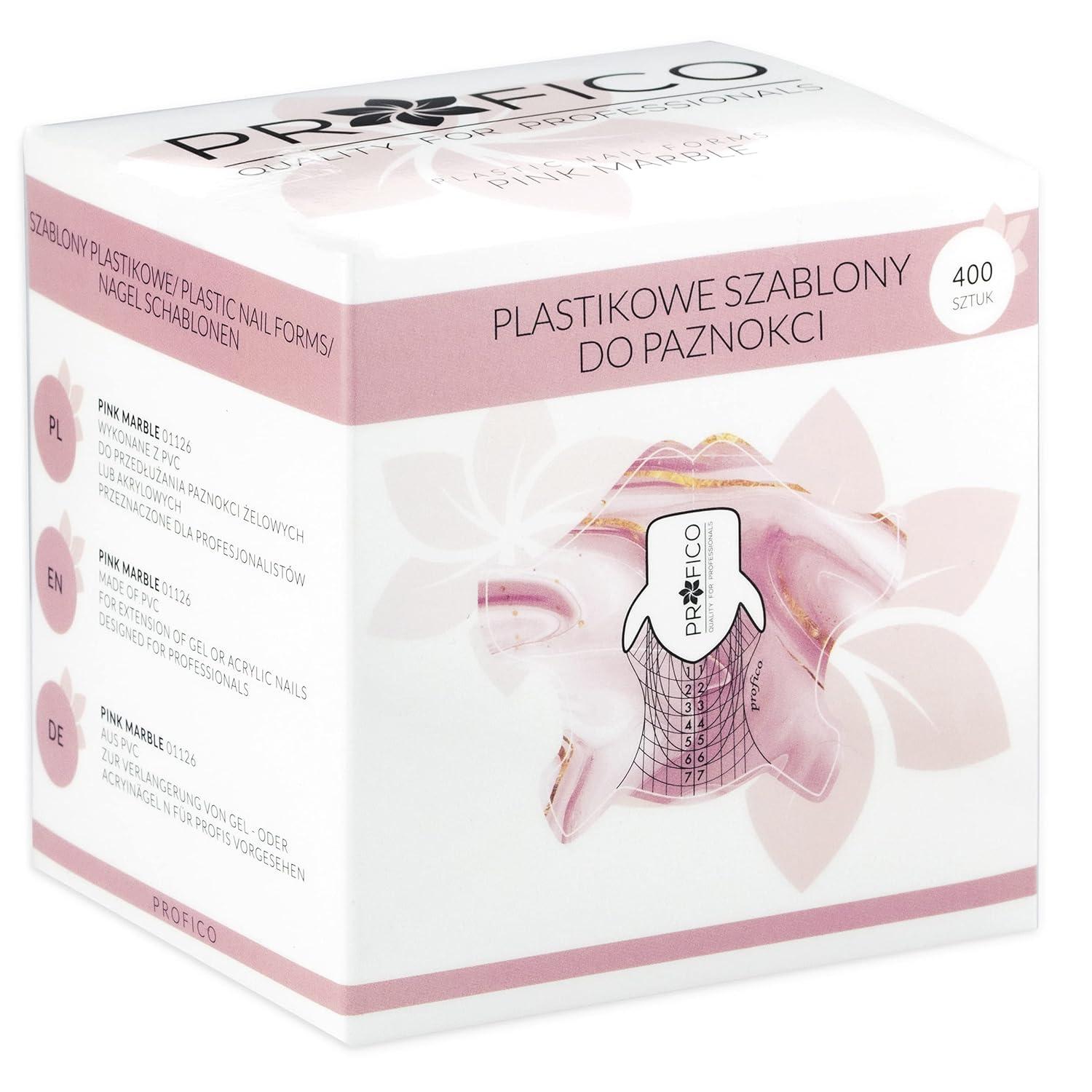 Profico Self-Adhesive Nail Stencil Templates - 400pcs Rose Marble PVC ...