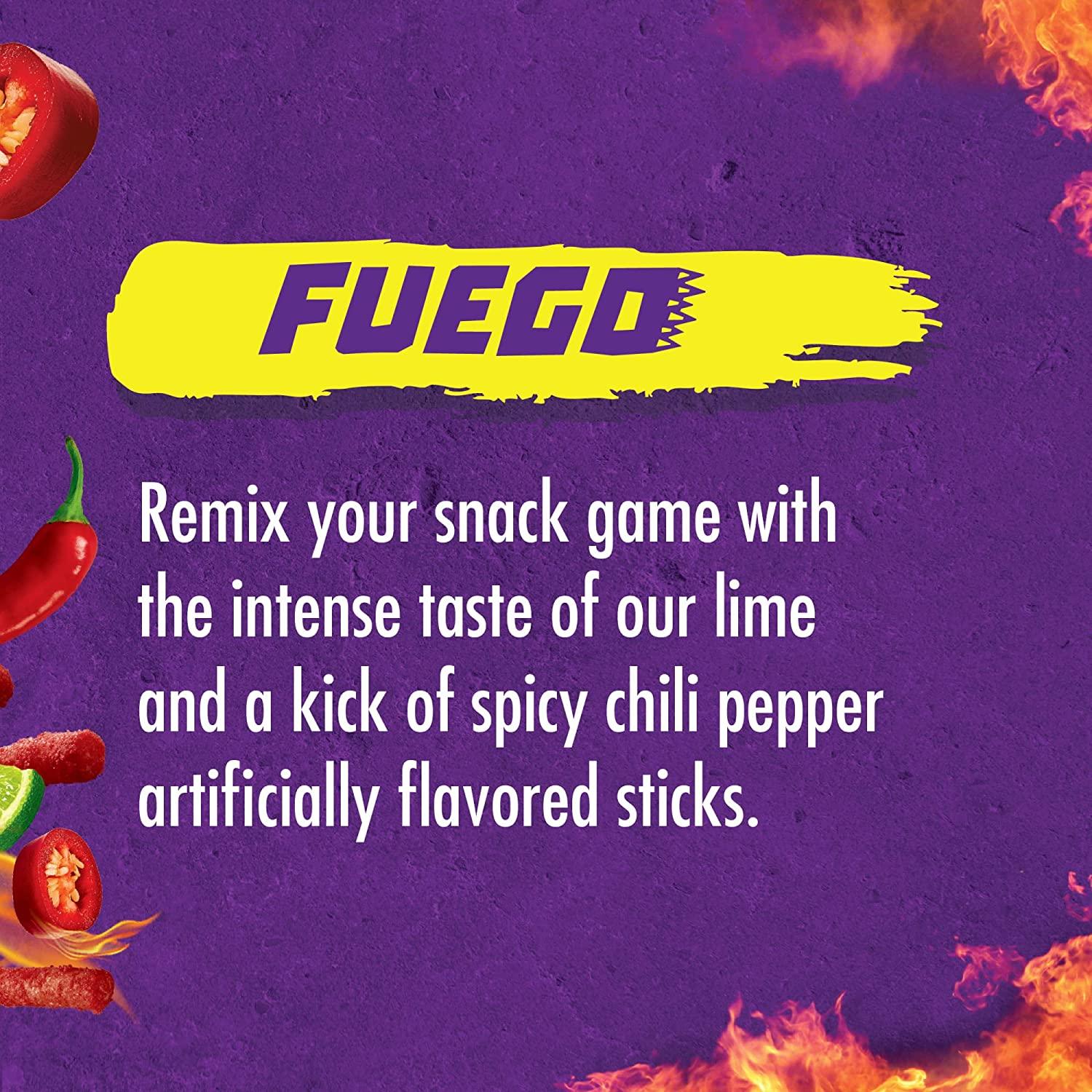 Takis Stix Fuego Corn Sticks 6 Individual Bags, 4oz Each - Hot Chili ...