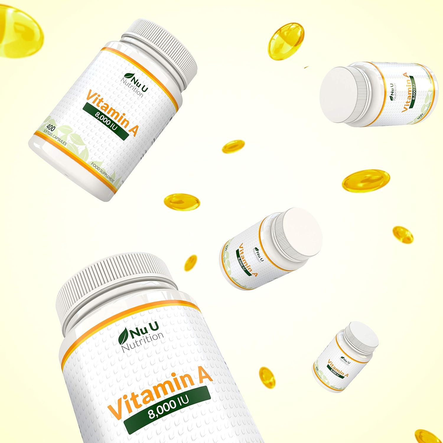 Vitamin A 8000 IU Softgels - 400 Count - High Strength Retinol ...