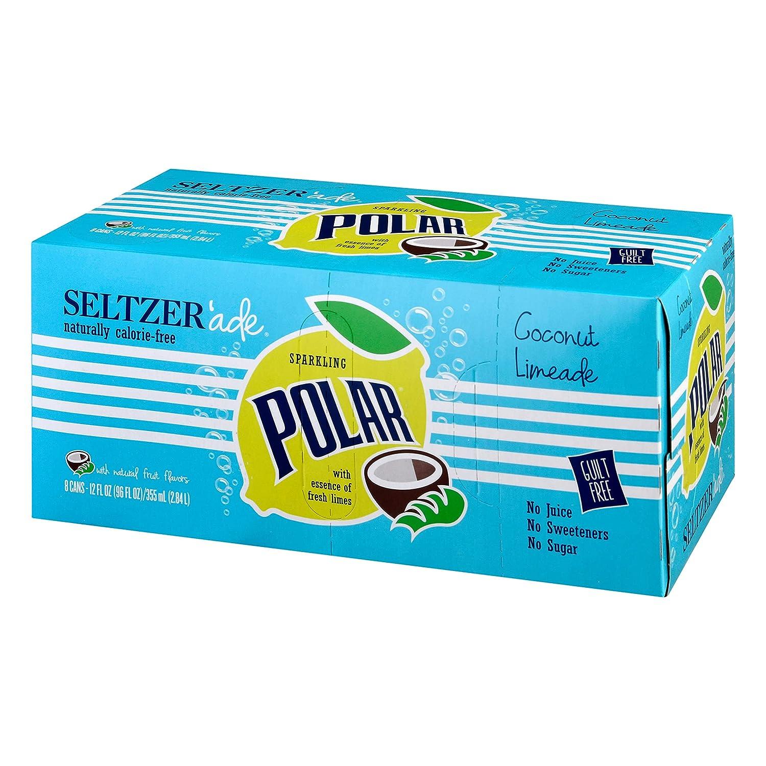 Polar Seltzer'ade Coconut Limeade - 12 fl oz Cans (8 Pack)