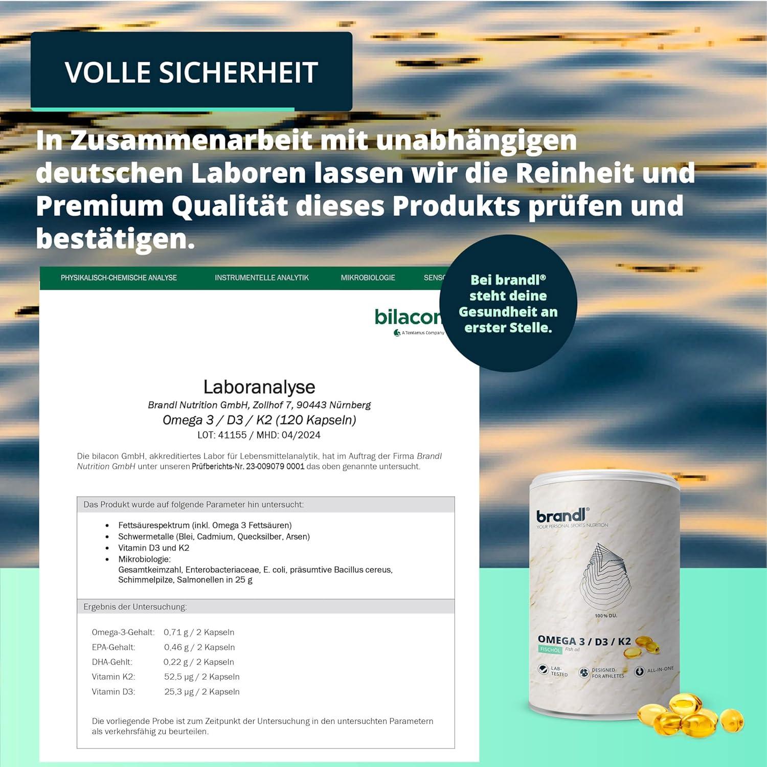 Buy Premium Vitamin D3 K2 Omega 3 Capsules | Brandl - Made in Germany ...