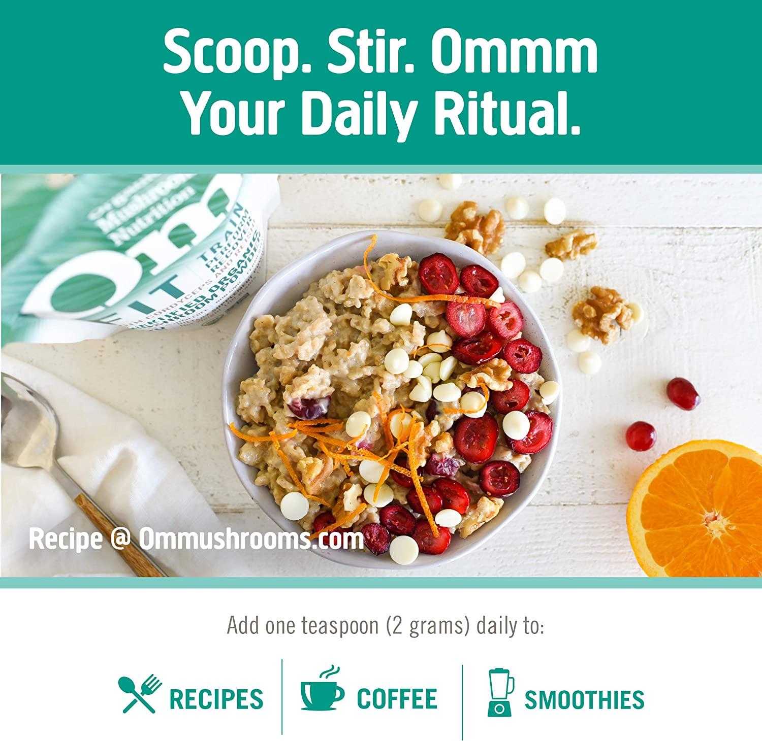 Om Mushroom Superfood Fit Blend - Cordyceps & Reishi Powder Supplement ...