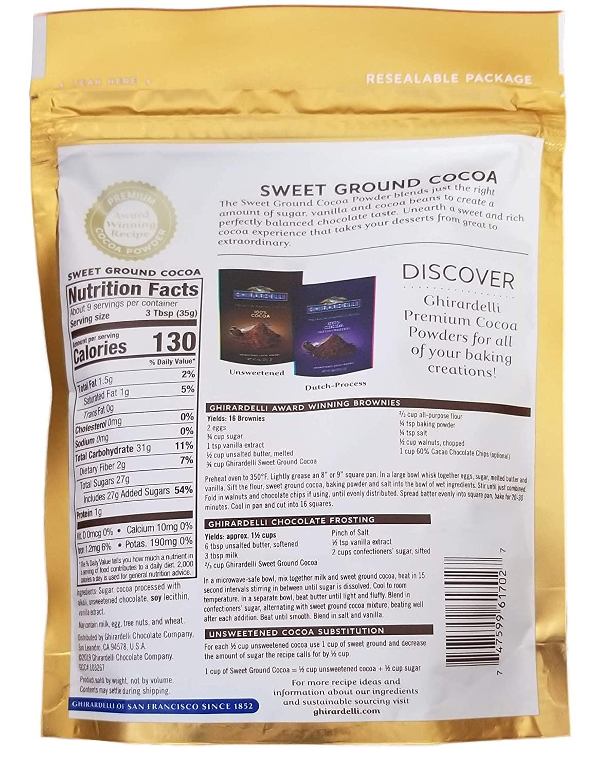 Ghirardelli Sweet Ground Cocoa Chocolate Powder - 10.5 oz Pouch (6 Pack ...