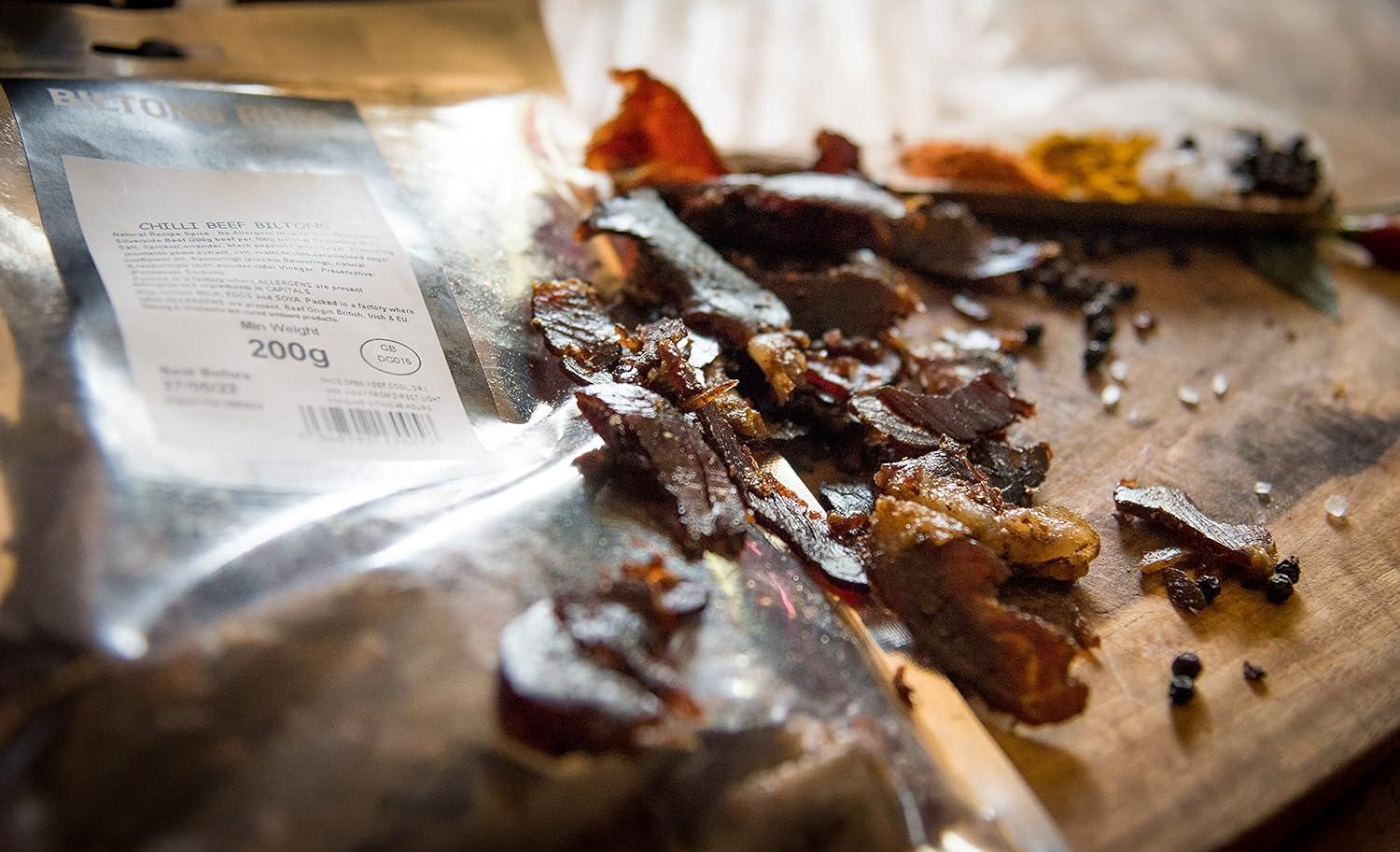 Biltong Boss Chilli Beef: Premium High Protein Snack, Gluten-Free ...