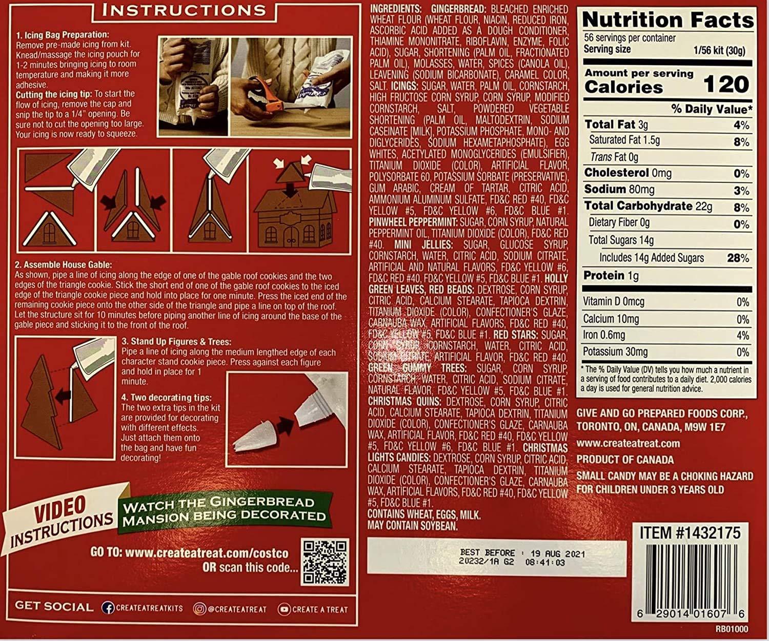 3lb Pre-Built Gingerbread Mansion Holiday House Kit - Ready to Decorate ...