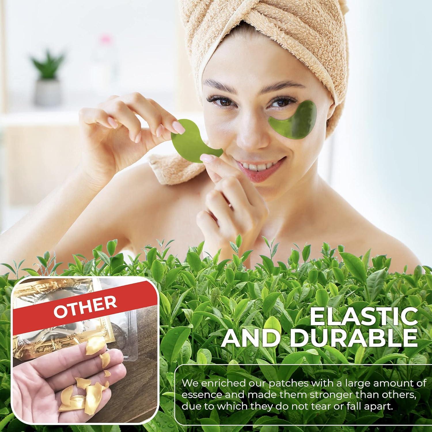 NBCT Matcha Green Tea Under Eye Patches - 60 Pack for Dark Circles ...