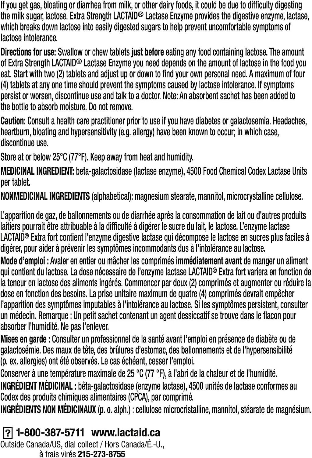 Lactaid Extra Strength: Fast-Acting Lactose Intolerance Relief | Buy ...