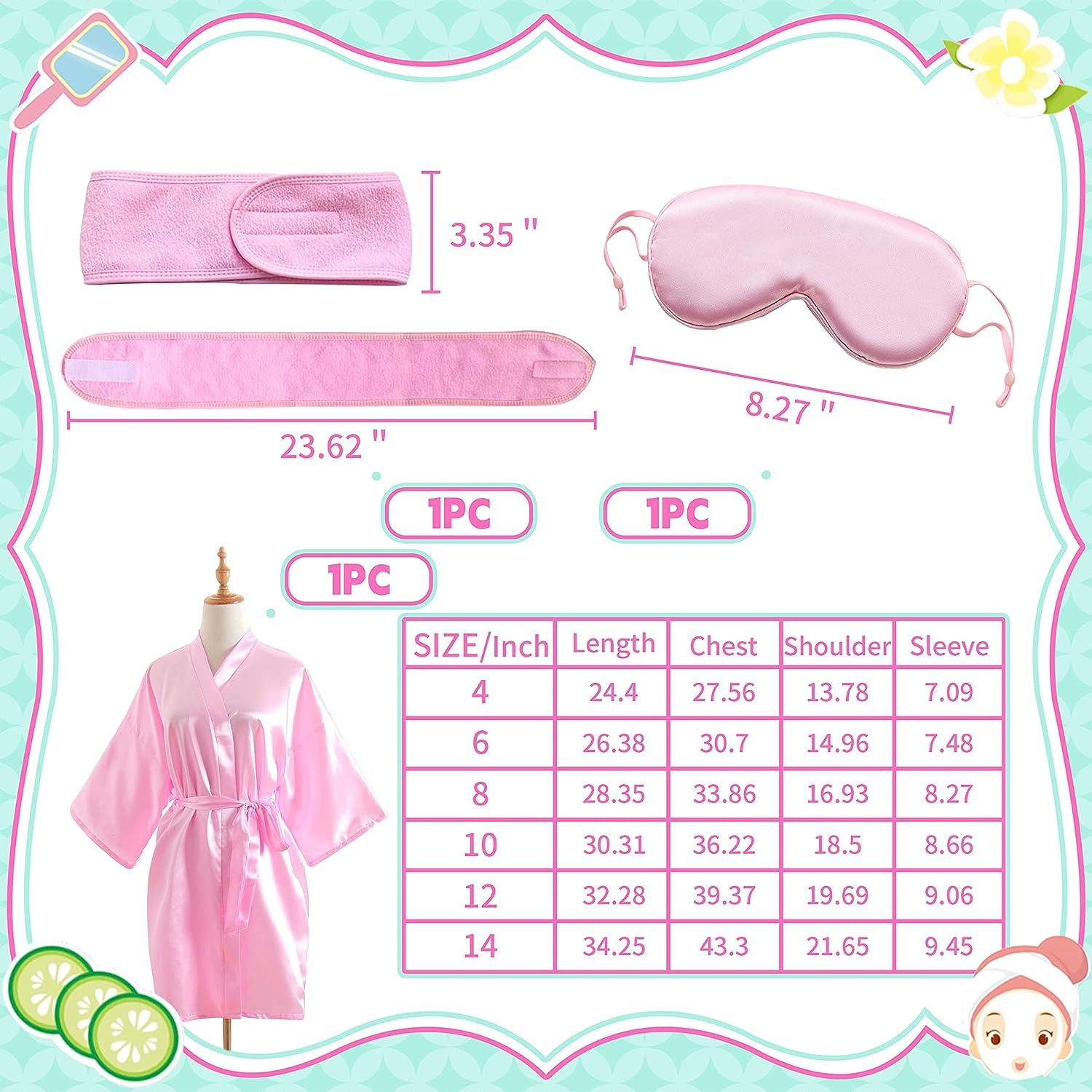 LaVenty Spa Party Favors for Girls - Robe, Satin Makeup Headband ...