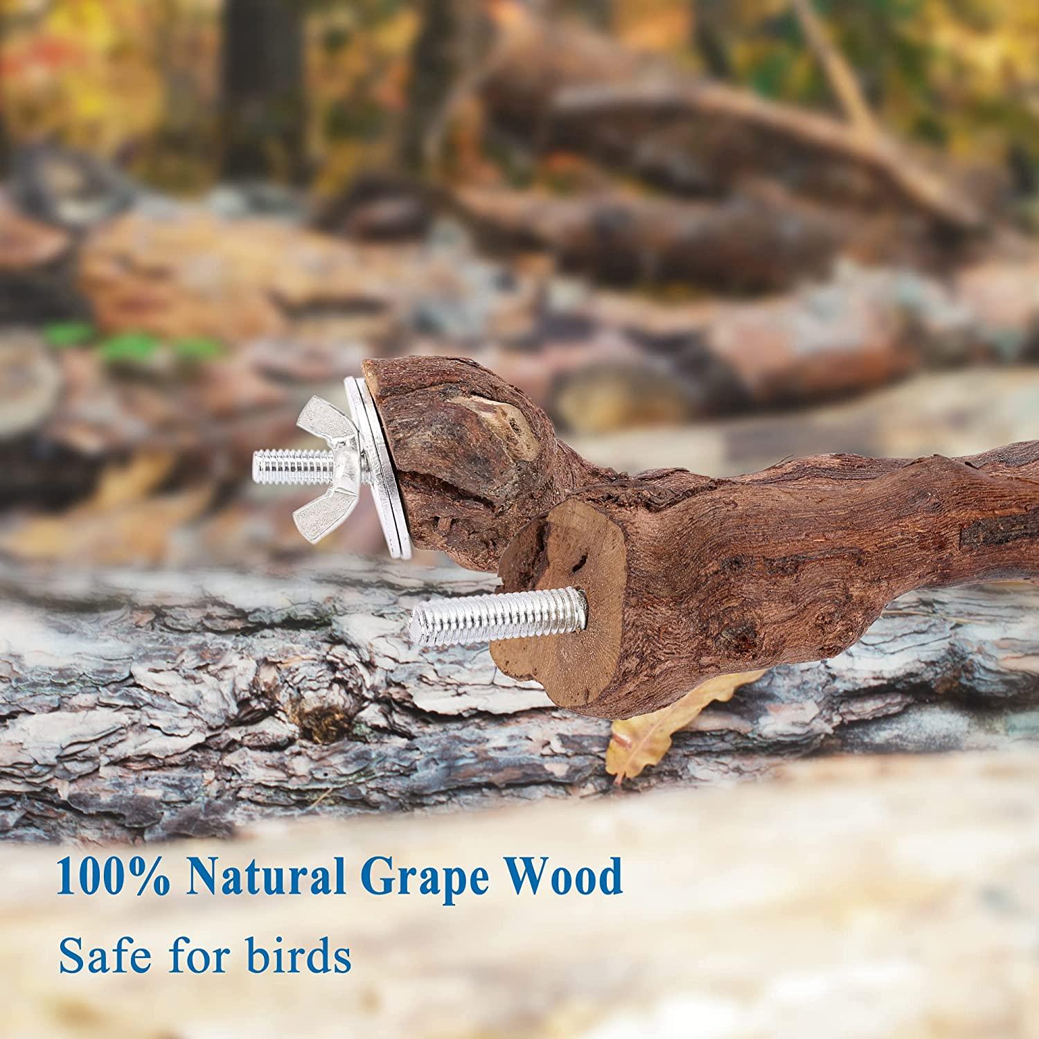 Mogoko Natural Grapevine Bird Perches 2-Pack for Parrots, Parakeets ...